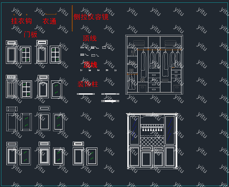 原创全屋定制柜体榻榻米cad施工图,榻榻米cad图纸下载 素材下载易图网cad设计图纸库