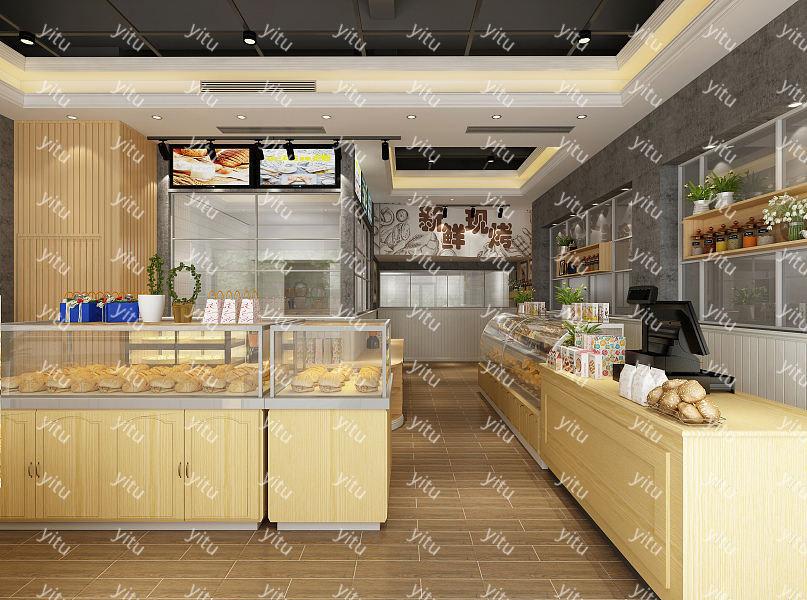 现代面包蛋糕店施工图cad图纸,蛋糕店cad设计图纸下载 素材下载易图网cad设计图纸库