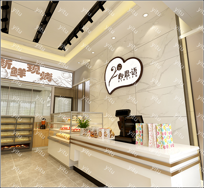 现代面包店蛋糕店施工图cad图纸,面包店cad设计图纸下载 易图网