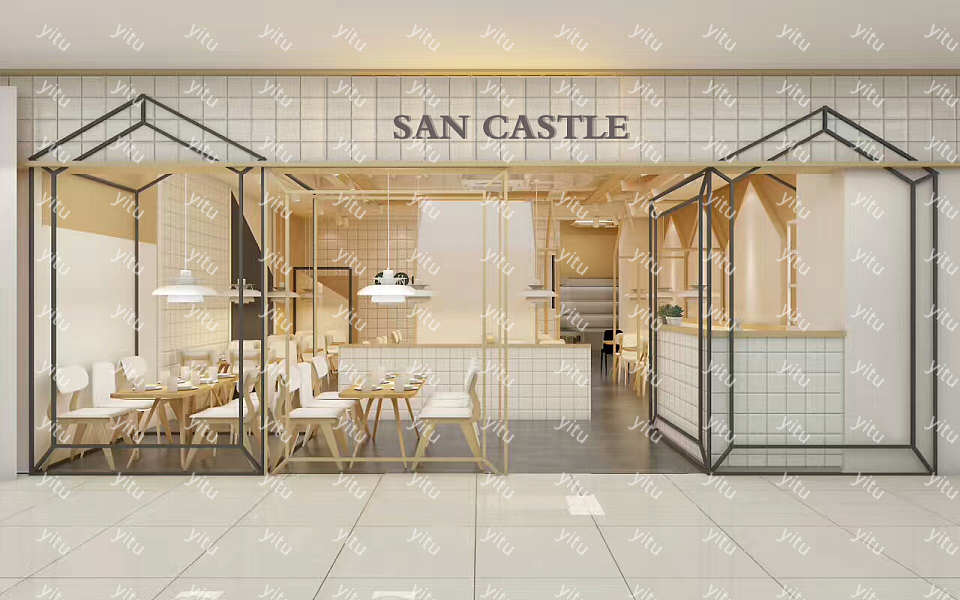 时尚网红甜品店餐厅cad图纸,甜品店cad设计图纸下载 素材下载易图网cad设计图纸库