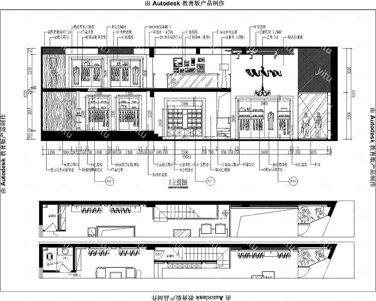 长乐服装店现代风格cad施工图套图,服装店cad建筑图纸下载 素材下载易图网cad设计图纸库