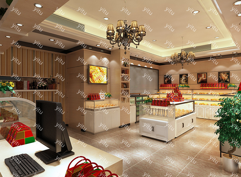 现代面包店施工图cad图纸,餐厅cad设计图纸下载 易图网