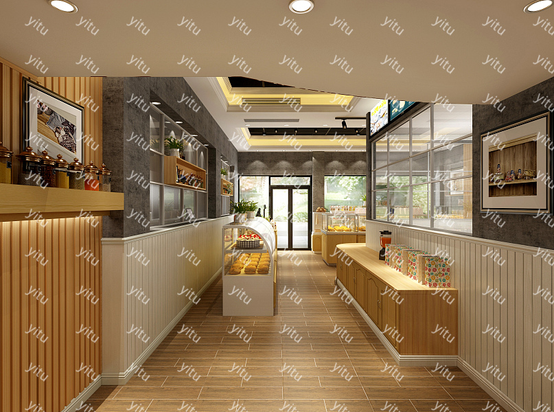 现代面包蛋糕店施工图cad图纸,蛋糕店cad设计图纸下载 素材下载易图网cad设计图纸库