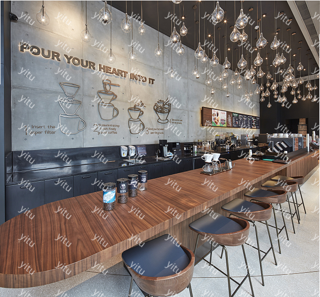 星巴克施工图软装方案概念方案效果图,咖啡店cad设计图纸下载 素材下载易图网cad设计图纸库