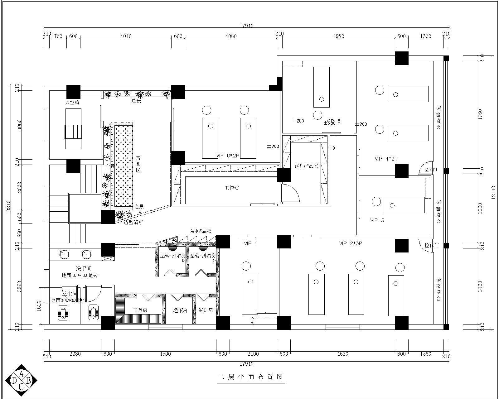 某美容院全套室内全套cad图纸cad施工图下载dwg文件下载 素材下载易图网cad设计图纸库