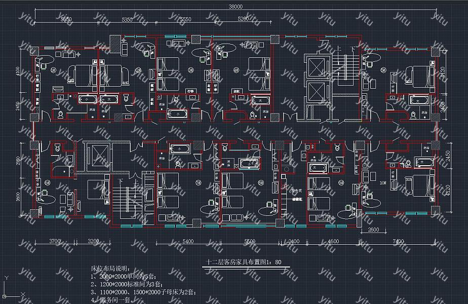 现代宾馆客房建筑图,宾馆cad施工图纸下载 素材下载易图网cad设计图纸库