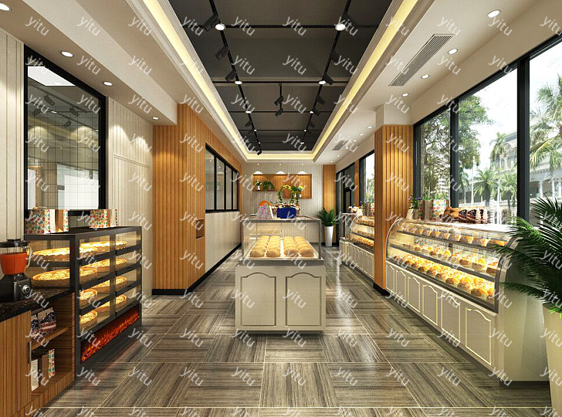 现代面包店施工图cad图纸,面包店cad设计图纸下载 易图网