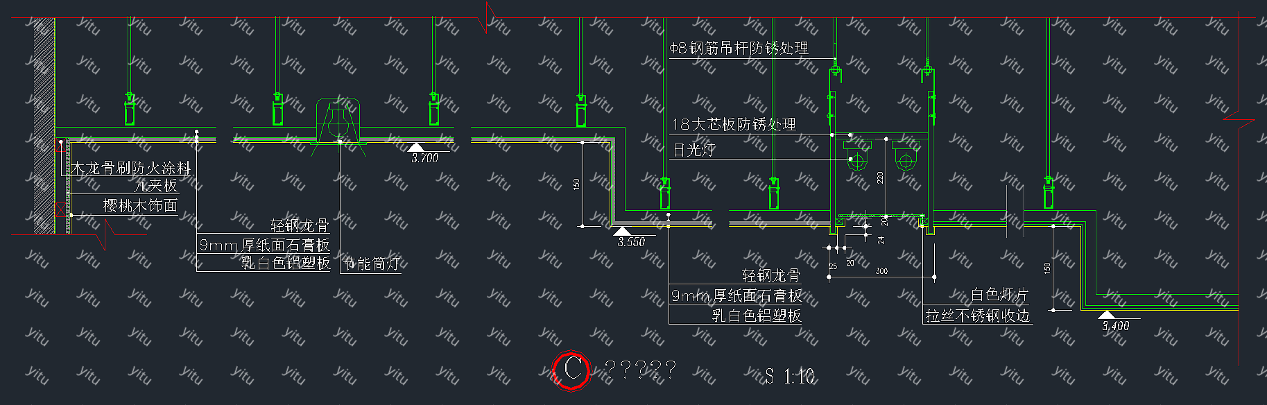 天花节点图大样详图cad图纸,天花布置图dwg文件下载 素材下载易图网cad设计图纸库