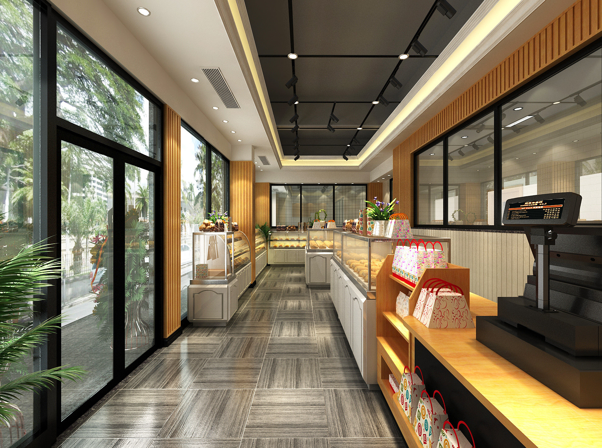 现代面包店施工图cad图纸,面包店cad设计图纸下载 素材下载易图网cad设计图纸库