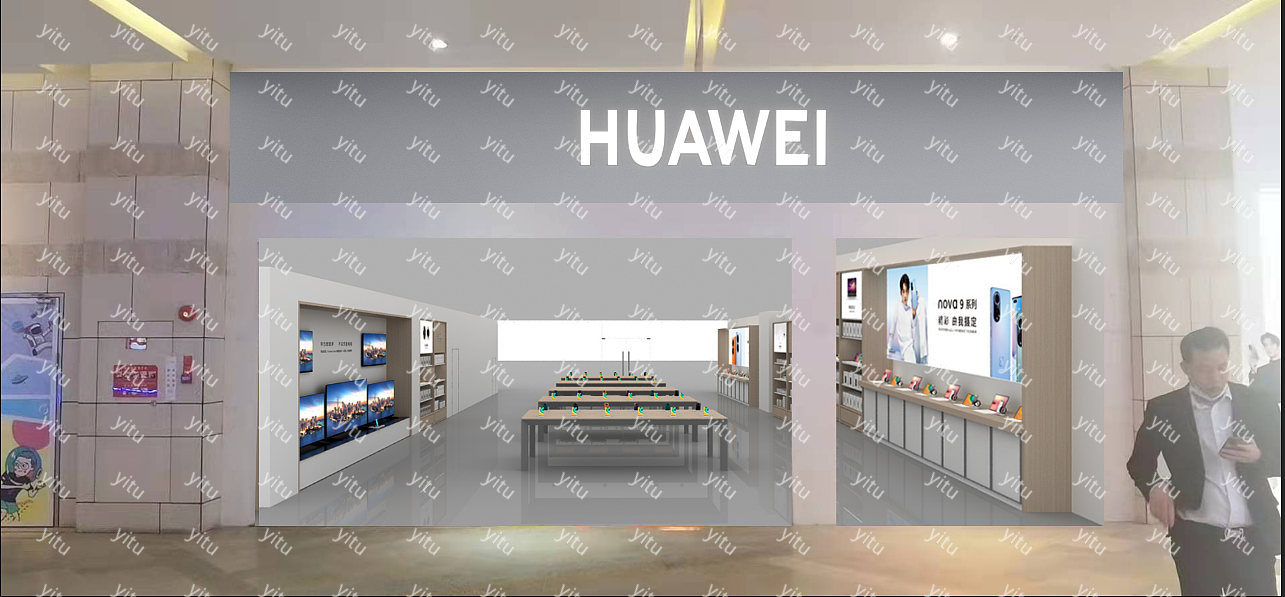 华为手机专卖店施工图cad图纸,专卖店cad设计图纸下载 素材下载易图网cad设计图纸库