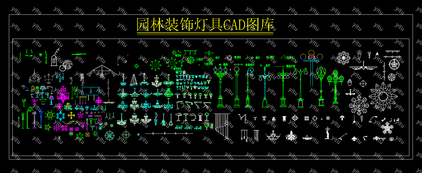 园林装饰灯具cad施工图,灯具cad施工图纸下载 素材下载易图网cad设计图纸库