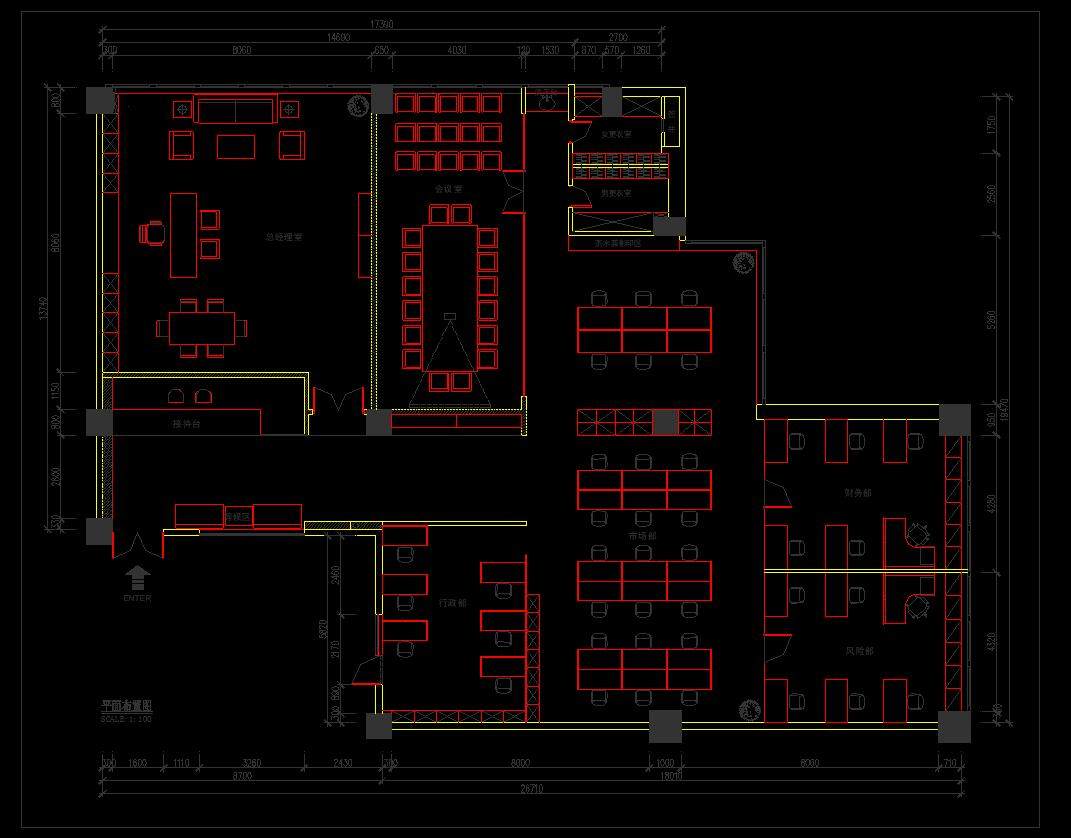 现代公司办公空间cad施工图,cad建筑图纸免费下载 素材下载易图网cad设计图纸库